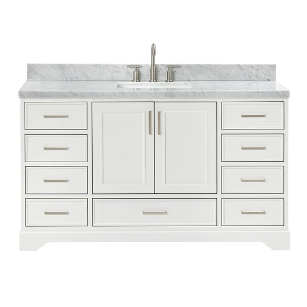 Winston Porter Peighten 61 Single Bathroom Vanity With Carrara Marble
